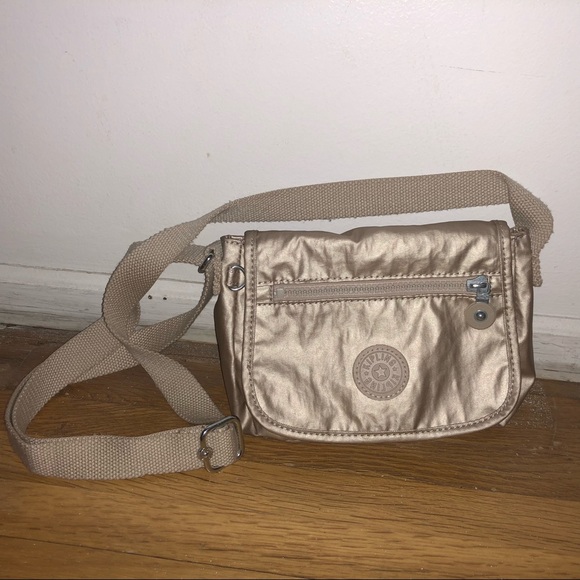 Kipling | Bags | Gold Metallic Kipling Crossbody Bag | Poshmark